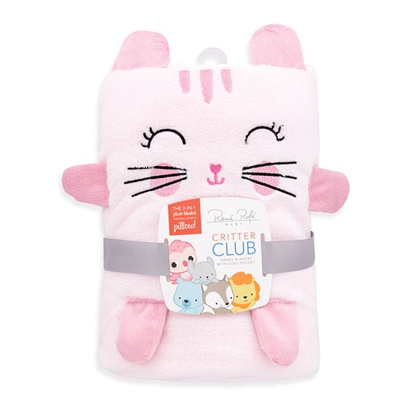 Critter Club Travel Blanket with Cozy Pocket - Pink – Green Beans Toys