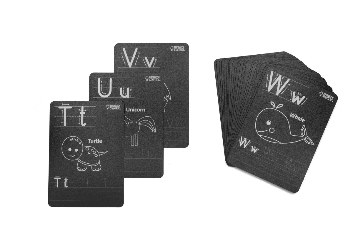 Imagination Starters - Chalkboard Alphabet Flash Card Coloring Card Se ...
