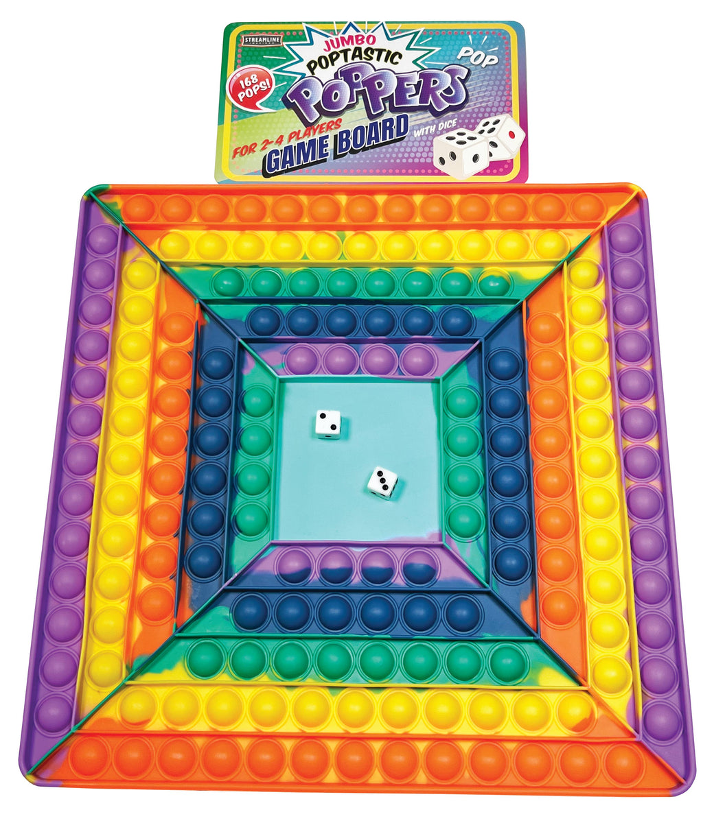 Poptastic Fidget Toys: Jumbo Poppers Game Board, Square – Green Beans Toys