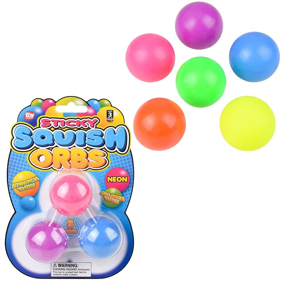 Neon Squish Sticky Orbs (One set of 3 Orbs) – Green Beans Toys