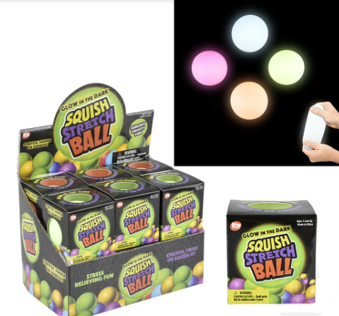 Squish And Stretch Glow In The Dark Gummi Ball (ONE) – Green Beans Toys