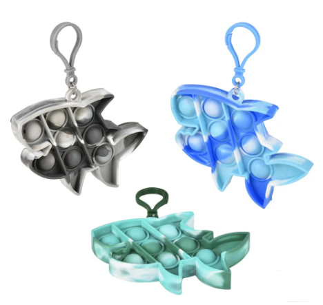 Shark Marbleized Bubble Popper Clip On (ONE) – Green Beans Toys